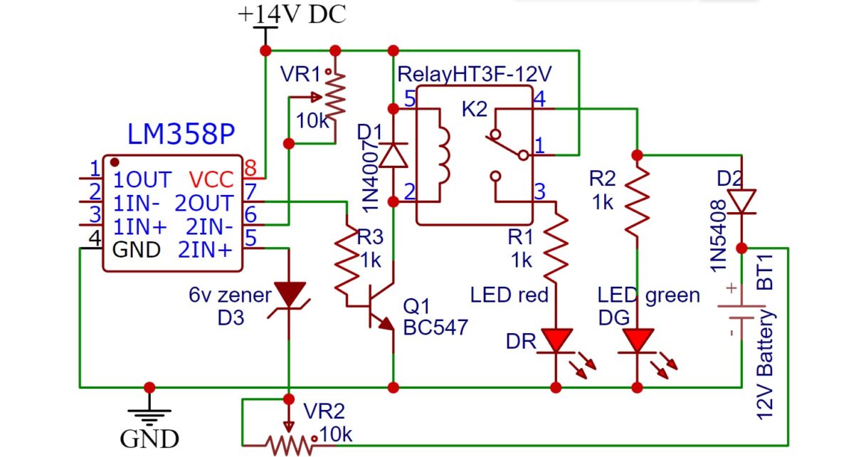 Automatic Battery Charger Circuit Using Lm358 Op Amp 188bet平台app